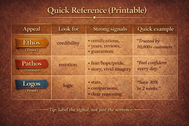 Ethos, Pathos & Logos Worksheet